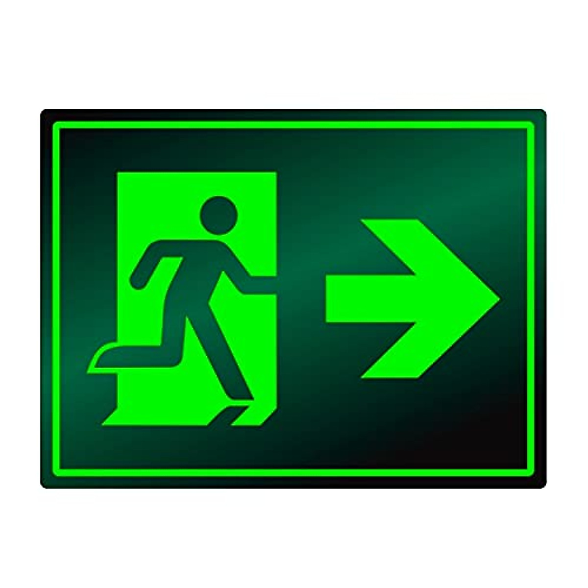 Photoluminescent exit sign - Mini Running Man Exit Symbol Right Arrow (8" x 6")