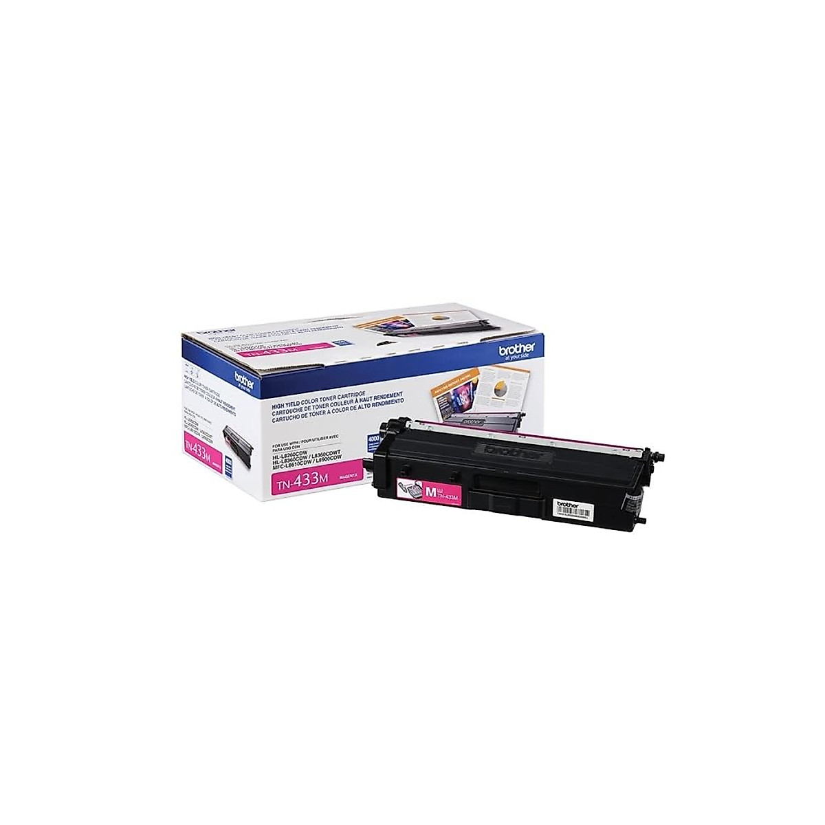 Brother TN433BK, TN433C, TN433M, TN433Y High Yield Black, Cyan, Magenta and Yellow Toner Cartridge Set