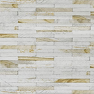 OSP Home Furnishings Brighton Console Table, Mosaic Top and White Metal Frame