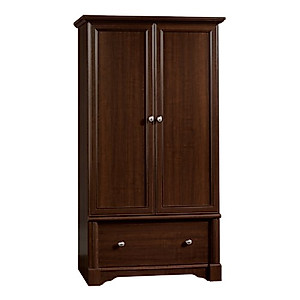 Sauder Palladia Armoire, Select Cherry Finish & Select Collection 5-Shelf Bookcase, Select Cherry Finish