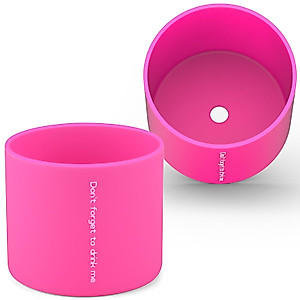 AIERSA 2Pcs Silicone Boot Sleeves Suitable for Owala FreeSip, Twist, Flip 24 oz Water Bottles, Anti-Slip Bottom Bumper Protector, Hot Pink