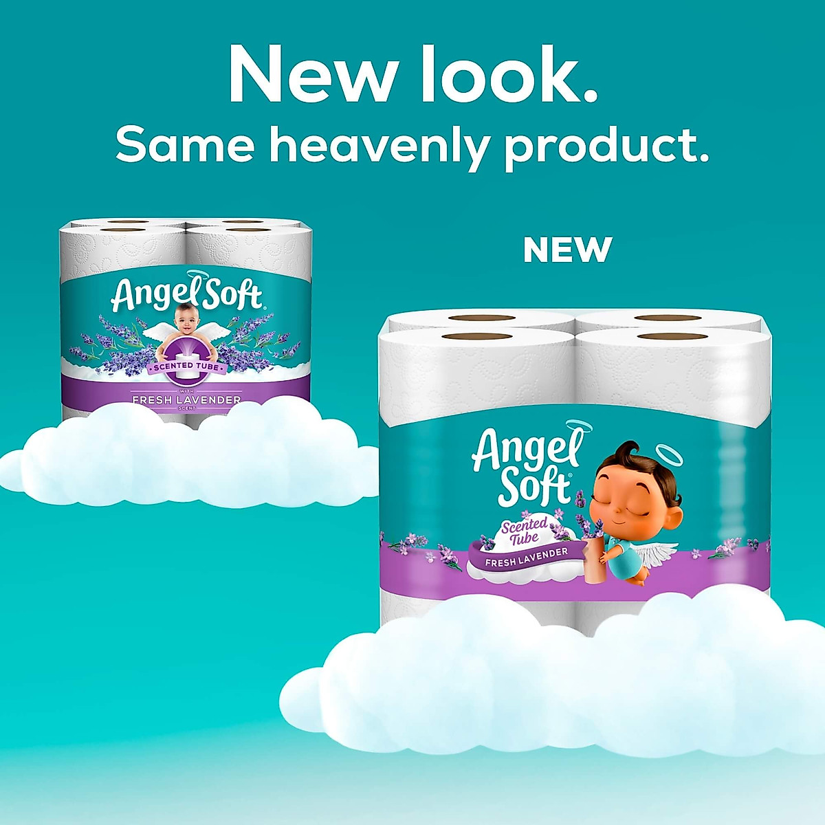 Angel Soft Toilet Paper with Fresh Lavender Scented Tube, 48 Mega Rolls = 192 Regular Rolls, Soft and Strong Toilet Tissue