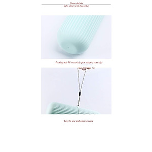 NA Toothbrush Case Portable Toothbrush Holder Multifunctional Travel Toothbrush Case Toothbrush Cup 2packs(Pink+ Green)