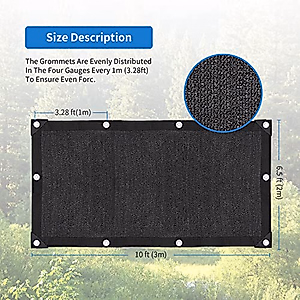 EMEKIAN 90% Black Sunblock Shade Cloth, UV Resistant Sun Shade Canopy with Grommets, 6.5 ft x 10 ft Outdoor Shade Mesh Cover Tarp for Garden, Greenhouse, Pergola, Backyard, Patio, Flowers Plants