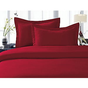 Elegant Comfort Elegance Linen 1500 Thread Count Wrinkle Resistant Ultra Soft Luxurious Egyptian Quality 2-Piece Duvet Cover Set, Twin/X-Large, Burgundy (1500 DC-Twin/XL-Burgundy)