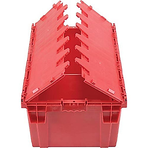 Distribution Container With Hinged Lid, 28-1/8x20-3/4x15-5/8, Red