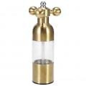 Pepper Grinder Refillable, Stainless Steel Spice Grinder Kitchen Tool 7.1 x 2.8 x 1.9in Pepper Salt Spice Mill Grinder Seasoning for Cooking (Gold)