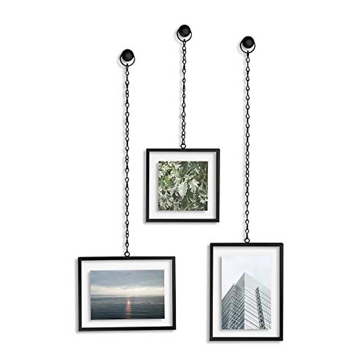 Umbra 311335-040 Fotochain 4x4 and 4x6 Picture Frame and Wall Decor Set for Photos, Black
