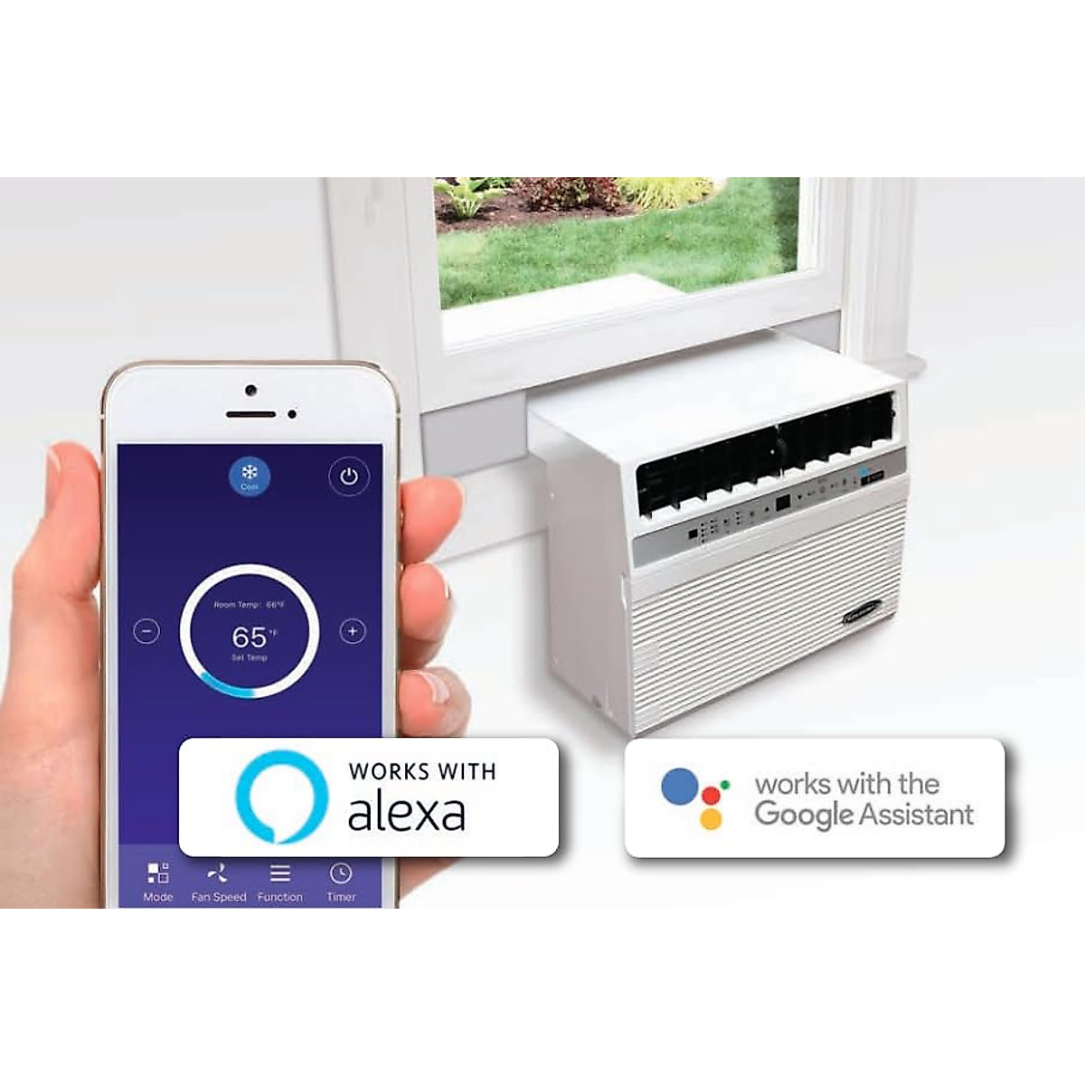 Soleus Air 10,000 BTU Window Air Conditioner with 10,000 BTU Heater, 12.5" Extra Thick Wall Compatible, Wi-Fi Enabled, Saddle Mount, and Quiet Operation in White