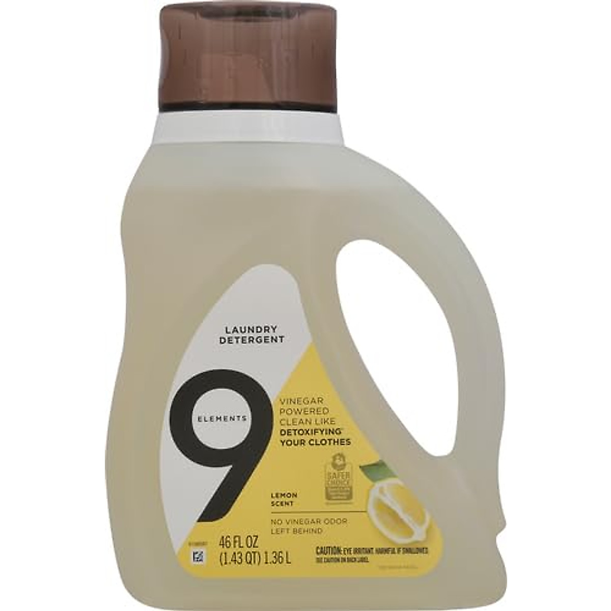9 Elements Liquid Laundry Detergent, Lemon Scent, 46 Oz, 46 Fl Oz