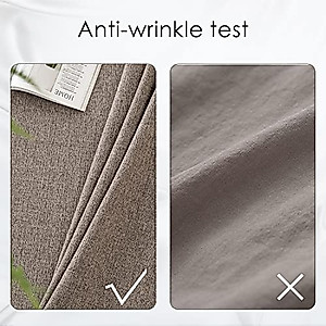 BALCONY & FALCON Rectangle Tablecloth Washable Wrinkle Resistant and Water Proof Table Cloth Decorative Linen Fabric Tablecloths for Dining Parties Kitchen Wedding and Outdoor Use (Rice Brown, 55x95)