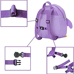 EPLAZA Toddler Leashes Penguin-Like Backpacks with Anti Lost Wrist Link Wristband for 3 to 5 Years Kids Girls Boys Safety (Penguin Light Purple)