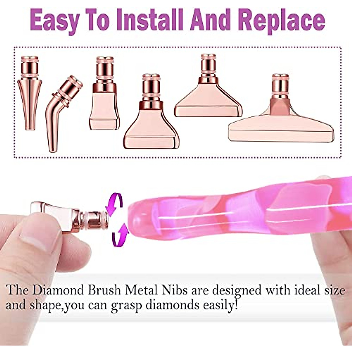 14pcs Diamond Art Pens Diamond Art Accessories and Tools Exquisite Metal Diamond Painting Pen Tips and 6 Glue Clay,Comfort Grip,Faster Drilling Diamond Painting diamond painting accessories Tools