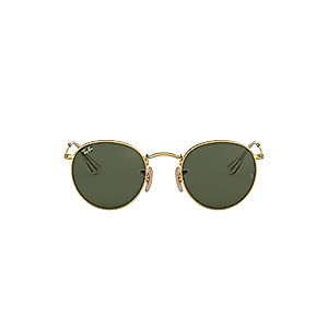 Ray-Ban RB3447N Round Flat Lens Sunglasses, Gold/G-15 Green, 53 mm