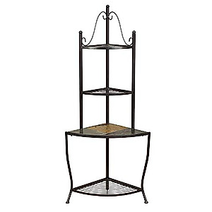 4D Concepts Corner Baker's Rack with Slate Top, Metal/Slate