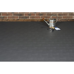 G-Floor Seamless Sheet Vinyl Shed Flooring Cover with Bonded Fibrous Backing - Levant Pattern (8' x 10', Slate Grey)