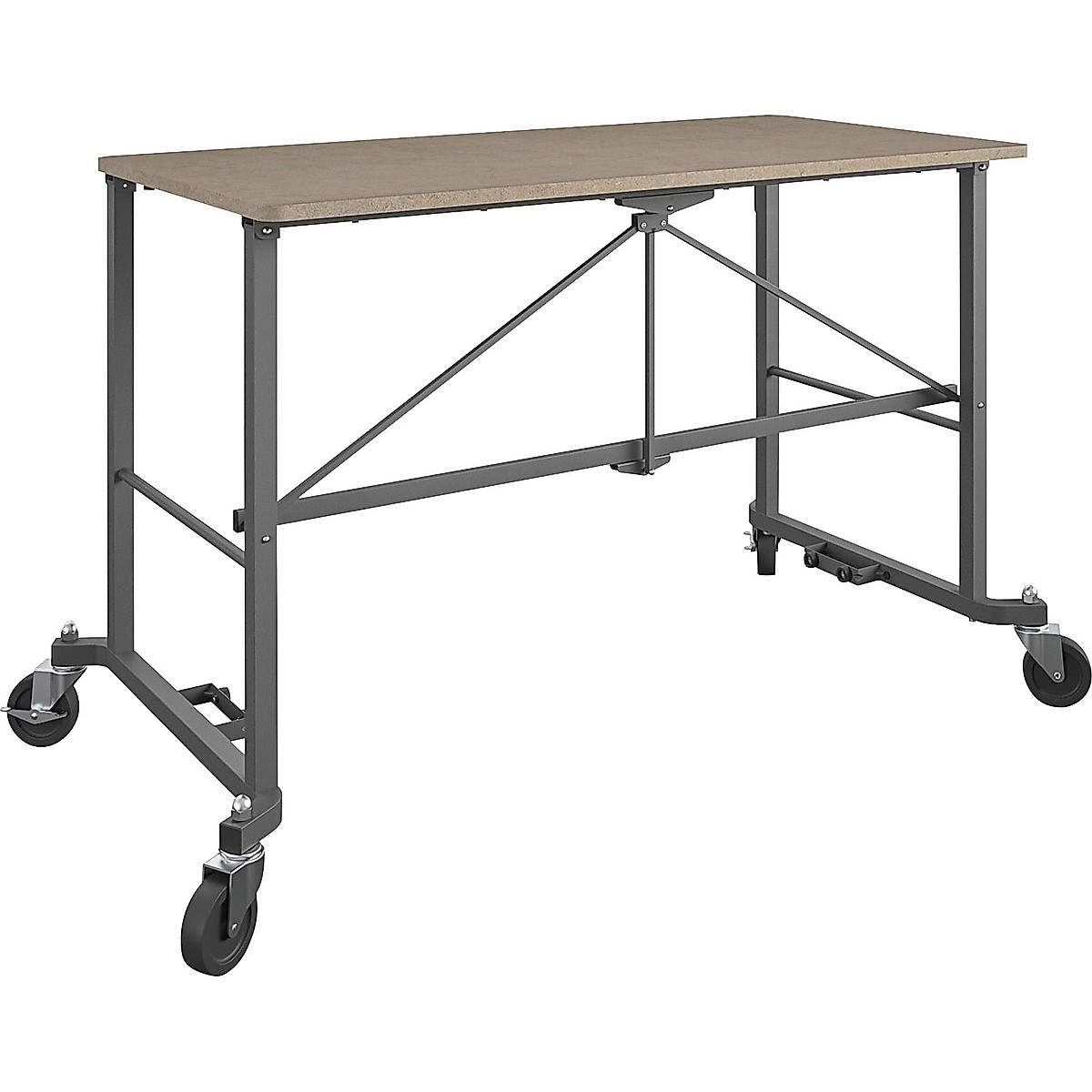 CoscoProducts 66720DKG1E COSCO Smartfold Portable Folding MDF Work top (Gray, 350 pounds) Workbench Desk, Tan