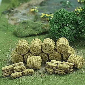 MP Scenery Products 70050 - HO Scale - Brown Hay Bales 30/pk 10 Rd. and 20 Rec.