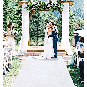 FOTSHARER White Aisle Runners for Weddings 4FTx20FT Long Velvet Aisle Runner for Wedding Ceremony Luxury Aisle Runner Rug Wide Carpet Runner Wedding Runway for Bridal Shower Church Wedding Reception