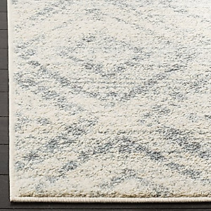 SAFAVIEH Adirondack Collection Area Rug - 9' x 12', Ivory & Light Blue, Modern Diamond Distressed Design, Non-Shedding & Easy Care, Ideal for High Traffic Areas in Living Room, Bedroom (ADR131T)
