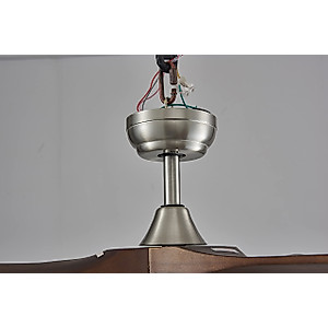 LAMPSMORE 60 Inch Wood Ceiling Fan,Indoor Ceiling Fan With Remote,3 Blades Ceiling Fan No Light,Farmhouse Reversible Ceiling Fan For Living Room,Bedroom,Silver