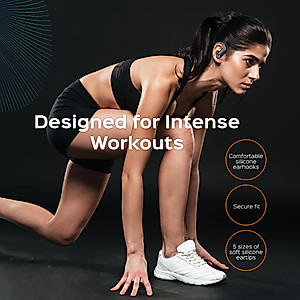 TREBLAB X3-Pro - Wireless Earbuds with Earhooks-45H Playtime, aptX, IPX7 Waterproof Earphones for Running & Workout-Sport Bluetooth Headphones with Charging case-Built-in Microphone- Black (Renewed)