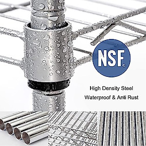 ANNECOSK 3-Tier Storage Shelves Adjustable, Metal Shelves for Storage Shelving Unit Wire Shelving Display Shelf for Kitchen Pantry 23" D x 13" W x 31.5" H-Silver