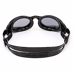 Aqua Sphere Kaiman Adult Swimming Goggles - The Original Curved Lens Goggle, Comfort & Fit for the Active Swimmer | Unisex Adult, Silver Titanium-Mirrored Lens, Black/Black Frame, EP3000101LMS