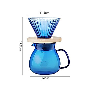 Dr.Cheolkfh Percolator Coffee Pot Colored Coffee Pot Set High Temperature Resistant Glass Pot Afternoon Tea and Coffee Sharing Pot Hand Made Tea Pot (Color : Brown-600ML)
