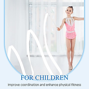 HyDren 6 Pieces Gymnastics Ribbon Rhythmic Dancing Streamers Praise Ribbon Dancer Wand Twirling Baton for Adults Kids Ribbon Streamers for Talent Shows Artistic Dancing(6 Pieces)