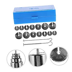 DOITOOL 1 Set Laboratory Slotted Mass Metal Slotted Weights Science Experiment Tools Hanger and Box