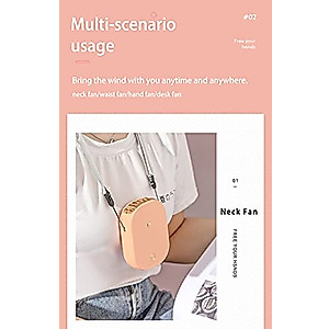 Amadething Portable Neck fan, Rechargeable Personal Cooling Device,portable fan for travel , portable fan handheld, mini fan portable, Necklace Fan, Fan Necklace with 3 Wind Speed (Green)