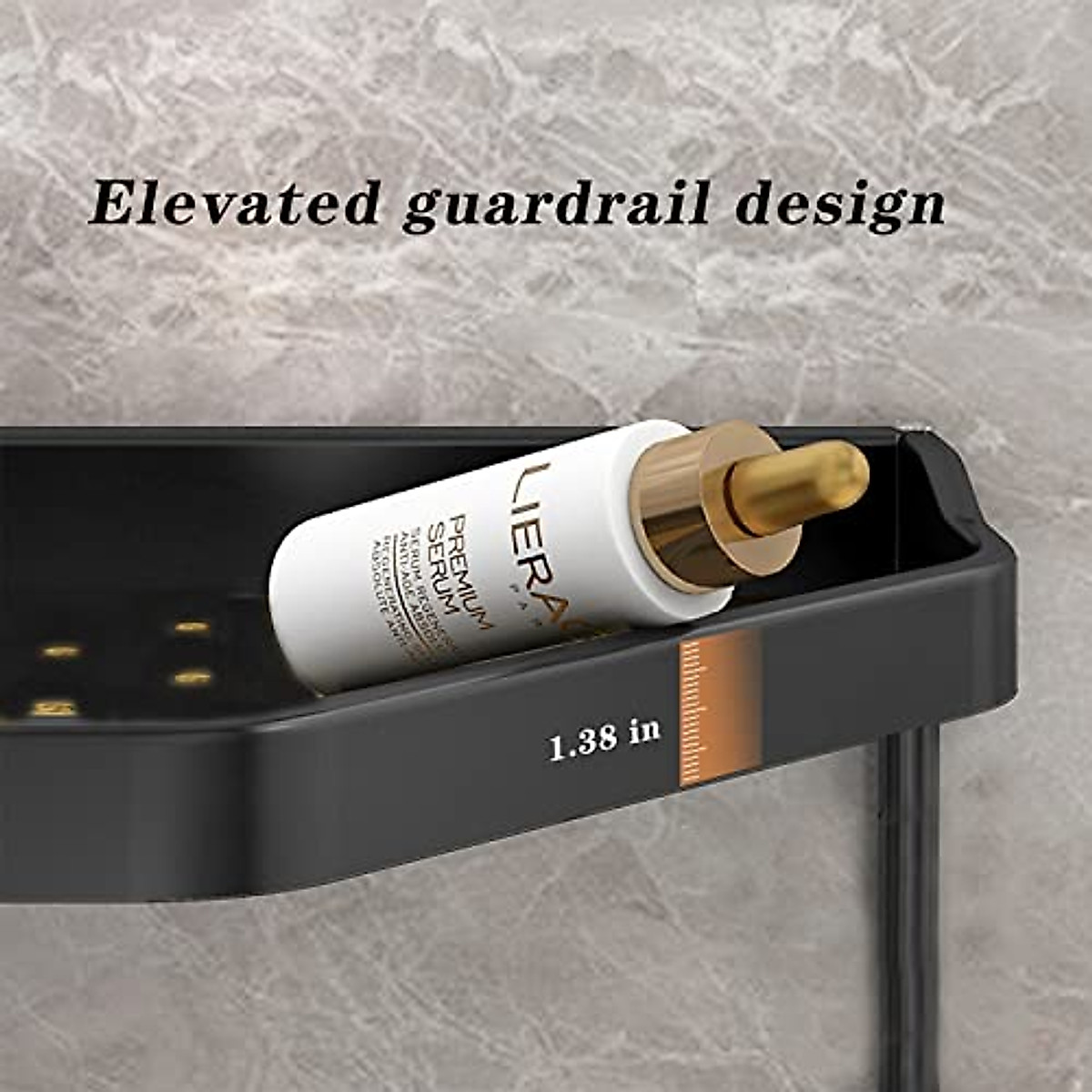 3-Tier Corner Bathroom Organizer Countertop Black Under Sink Organizers and Storage shelves Shelf Cabinet For Kitchen/Bedroom/Office