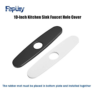 Fapully 10 Inch Sink Hole Cover,Black Faucet Deck Plate Escutcheon Plate for 3 Holes Kitchen Sink