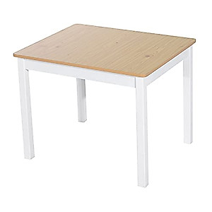 Qaba 4-Piece Kids Table Set with 2 Wooden Chairs, 1 Storage Bench, and Interesting Modern Design, Natural/White