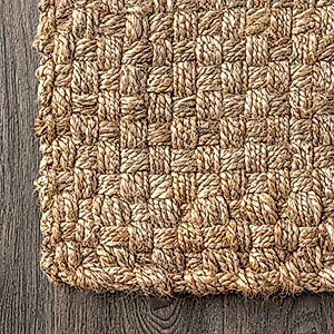 JONATHAN Y Estera Hand Woven Boucle Chunky Jute Natural 3 ft. x 5 ft. Area-Rug, Farmhouse, Easy-Cleaning, for Bedroom, Kitchen, Living Room,Natural Color