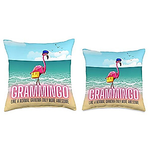 Pearl Maricela Grammingo Like a Normal Grandma Pink Flamingo Lover Women Throw Pillow, 18x18, Multicolor