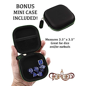 Forged Dice Co. Dice Box and Dice Tray with Removable Dice Holder - Storage Box Holds up to 300 Metal or Plastic Polyhedral Dice - Compatible with DND and Dungeons & Dragons Game Dice - Green