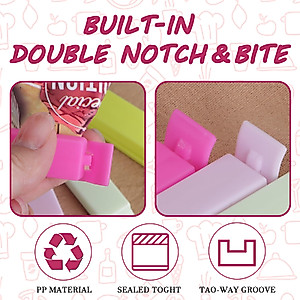 Zhtuck 40PCS Sealing Clip Bag Plastic Food Bag Clips Large Size Chip Clips Bag Clips Food Clips for Food Storage Kitchen and Home (4.3in x 20, 2.4in x20)