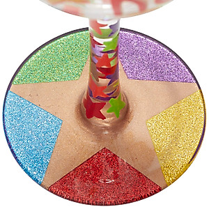 Enesco Designs by Lolita Shoot for The Stars Hand-Painted Artisan Wine Glass, 1 Count (Pack of 1), Multicolor