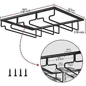 Metal Wine Glass Rack, Wine Glass Rack, Wine Rack Hanger, Wine Glass Rack (Color : Black)