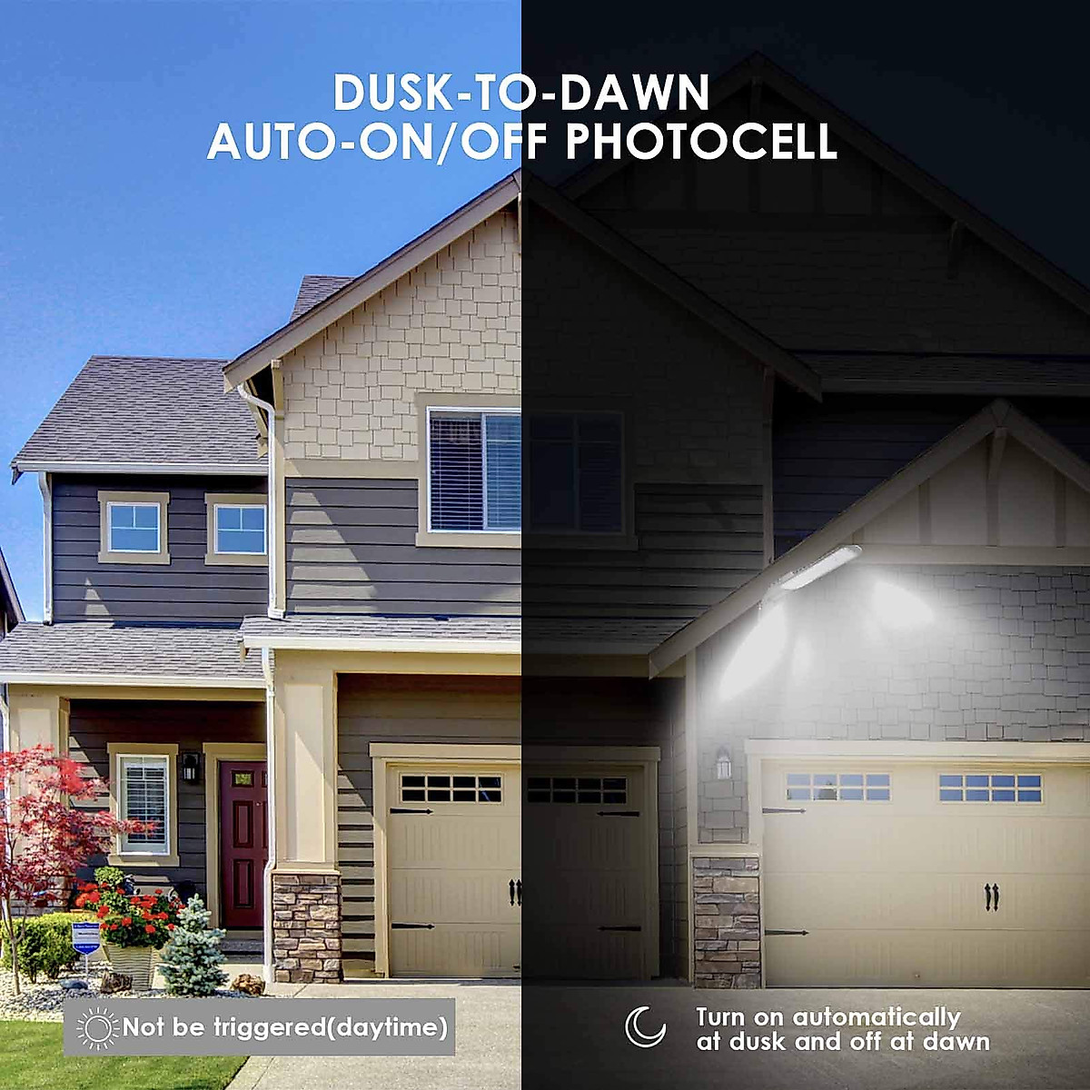 Brillirare 50W LED Parking Lot Lights with Dusk-to-Dawn Photocell Sensor, 7500LM 5000K Street Light with Adjustable Arm Mount, IP66 Waterproof Outdoor Commercial Area Road Lighting