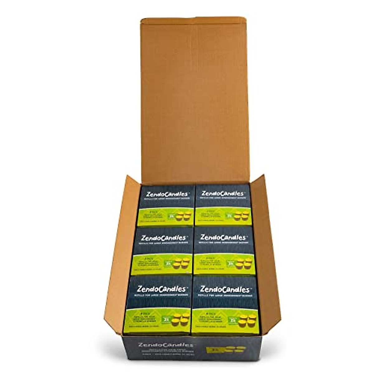 ZendoZones ZendoCandles® 3% Citronella Refill Candles for use with Large Citronella Burners, Case Pack of 12