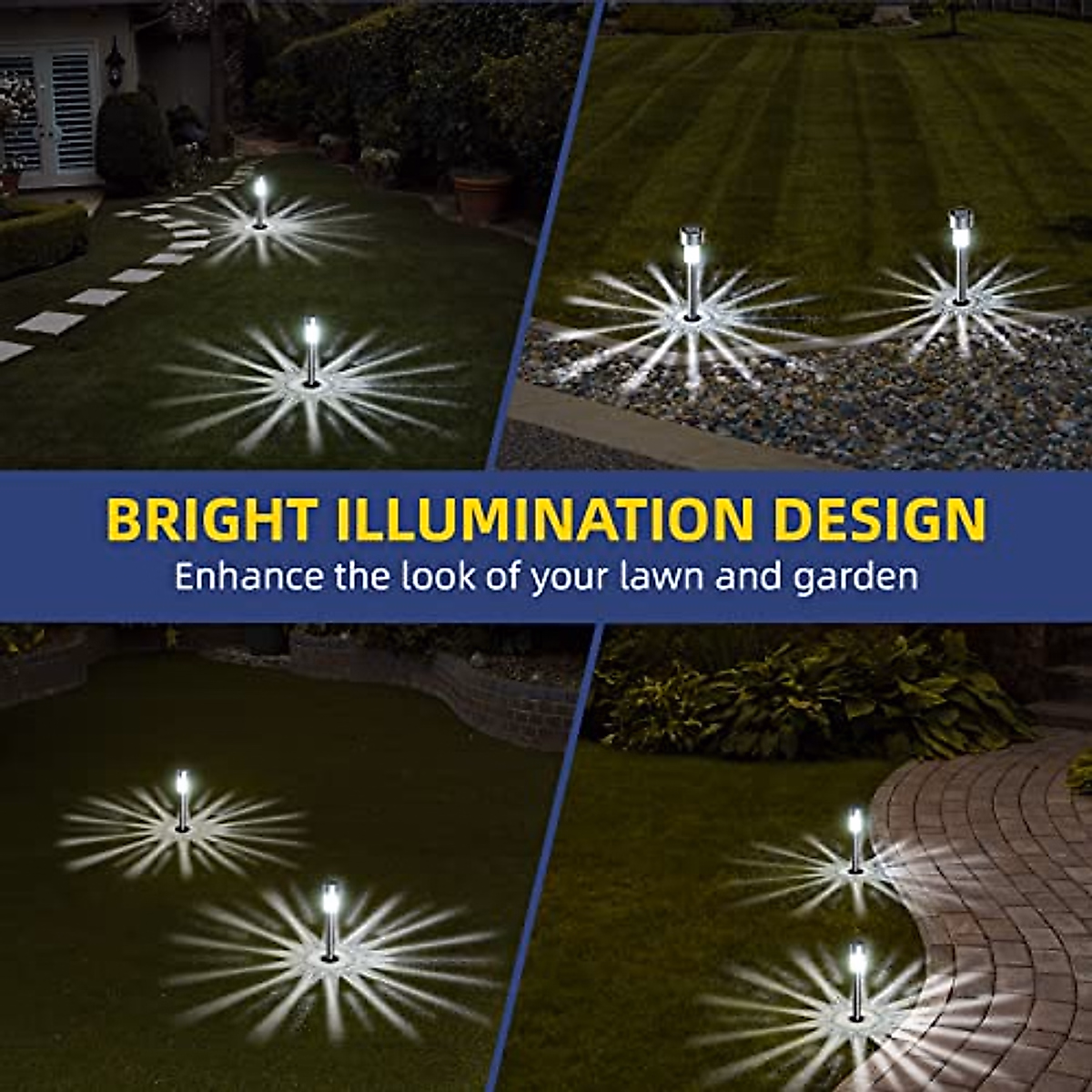 Cvosua Solar Outdoor Lights 12 Pack, Waterproof Outdoor Lights, Solar Garden Lights, Solar Powered Landscape Lighting for Pathway, Patio, Yard, Lawn, Walkway, Deck and Driveway