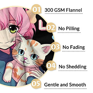 Kids Girls Blanket - 50x40 Inches Small Blanket for Kids, Girls - Soft Plush Blankets for Bed, Couch, Sofa - Black Cute Fuzzy Throws Gifts for Cat Lovers