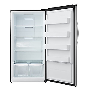 Techomey 17 Cu.Ft Upright Freezer, Stand Up Freezer Frost Free, Convertible Freezer/Refrigerator, Garage Freezer with Single Door, Quick Freeze, Stainless Steel