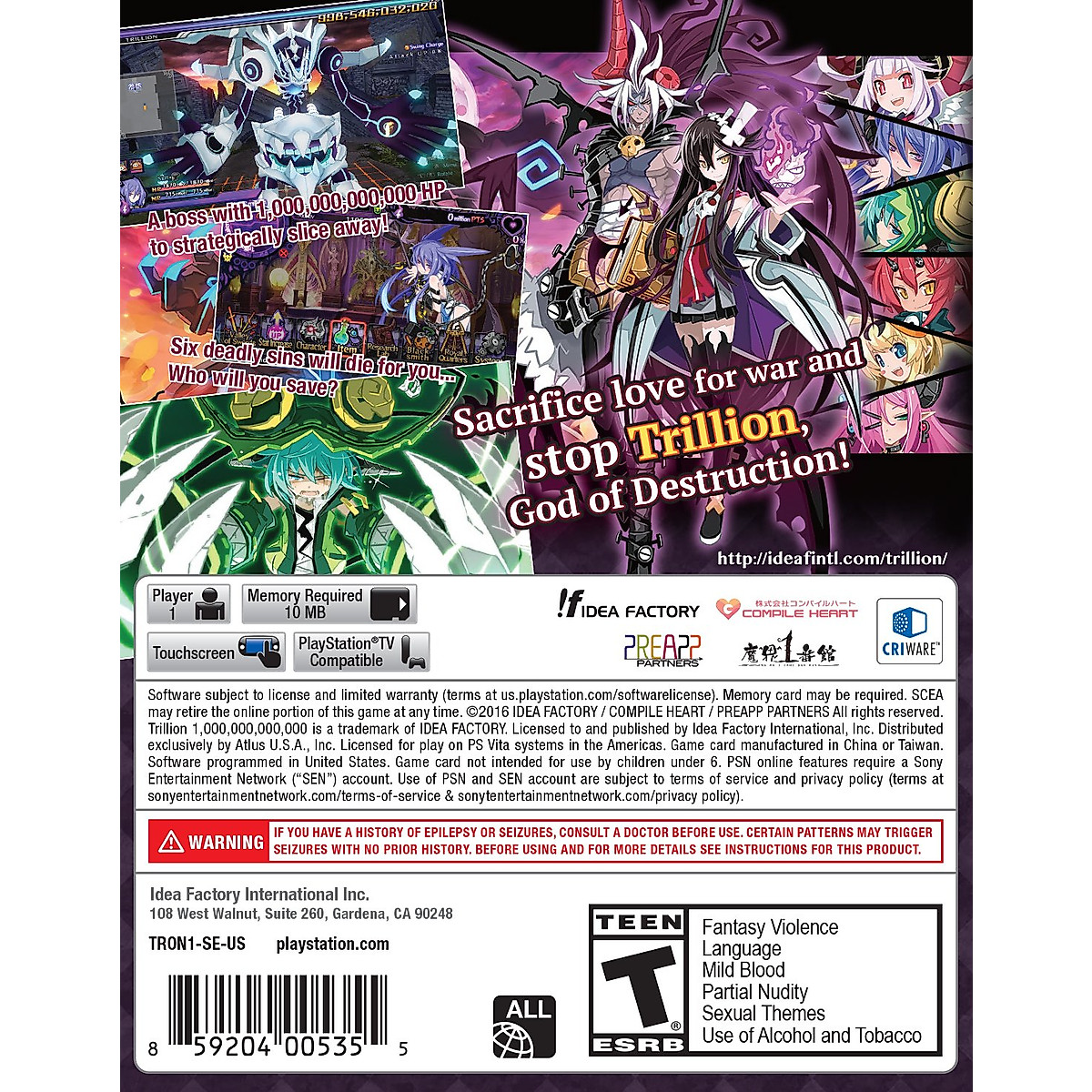 Trillion: God of Destruction - PlayStation Vita