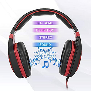 Anivia AH28 Over Ear Headphones Wired Stereo Computer Headsets Gaming Headset with Mic, Bass with Volume Control, Noise Isolating for Multi-Platforms