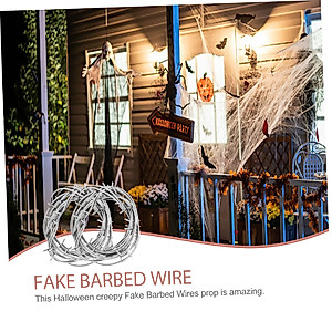 Toyvian 2pcs Simulation Wire Chain Scary Barbed Wires Wild West Barbwire Haunted House Building Kit Garland Denim Outfit Garlands Garland Barbed Wires Nikki Child Steel Wire PVC
