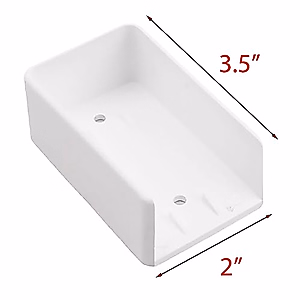 Valchemist Vinyl Fence Brackets White Rail Mount Bracket 2" x 3.5" (4, 4 Pack)